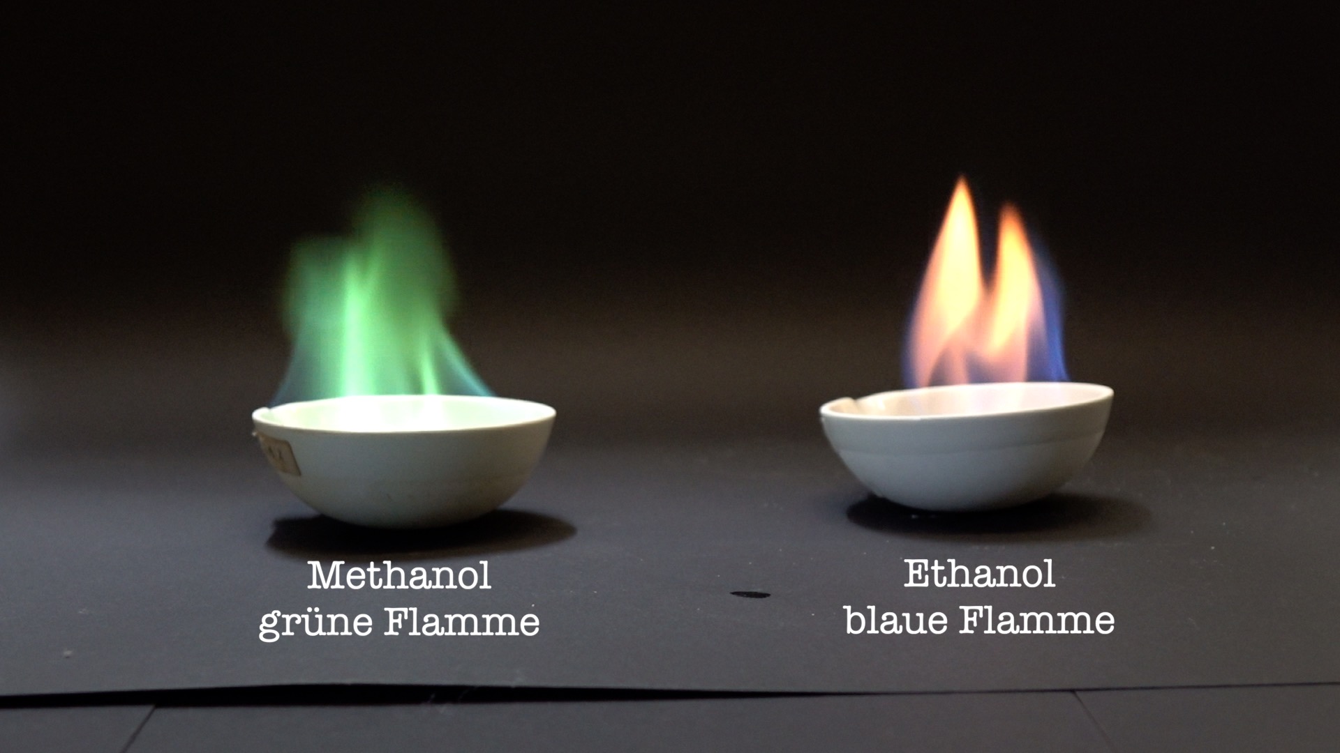 Unterscheidung von Methanol und Ethanol (Flammenfärbung) - lernen mit ...