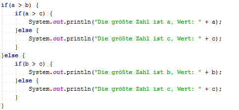 Fallunterscheidungen, Schleifen und Kommentare | Fallunterscheidungen