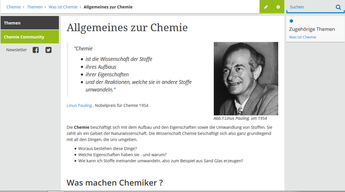 Chemie Startseite – lernen mit Serlo!